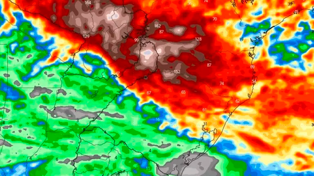 Frente fria deve trazer eventos severos com chuvas de até 200 mm em SC ...